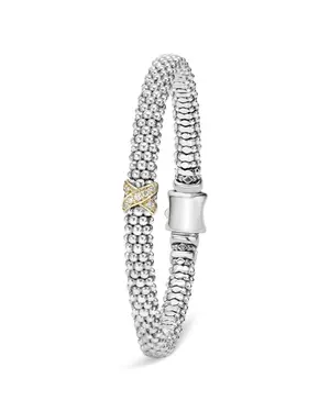 Lagos 18k Gold And Sterling Silver Embrace Diamond Bracelet - Multi/silver