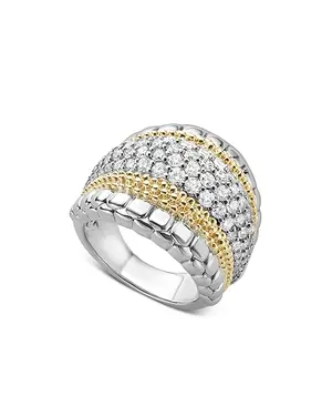 Lagos Diamond Lux Large Ring - White/silver