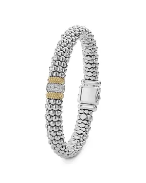 Lagos 18k Gold & Sterling Silver Diamond Lux Bracelet
