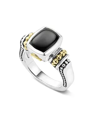 Lagos 18k Gold And Sterling Silver Rittenhouse Onyx Ring - Black/silver