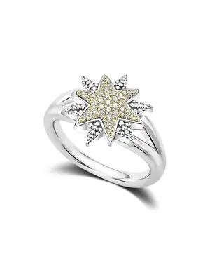 Lagos 18k Gold And Sterling Silver North Star Diamond Ring