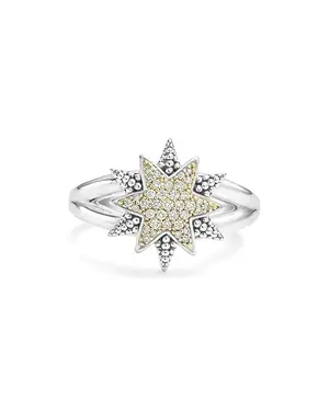 Lagos 18k Gold And Sterling Silver North Star Diamond Ring