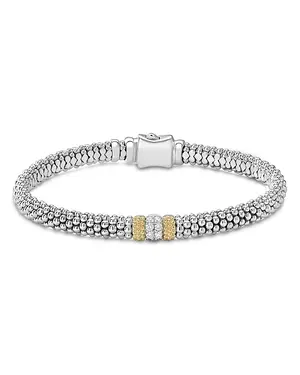 Lagos 18k Gold And Sterling Silver Diamond Lux Bracelet - White/silver
