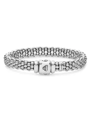 Lagos Sterling Signature Caviar Oval Rope Bracelet - Silver