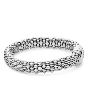 Lagos Sterling Signature Caviar Oval Rope Bracelet - Silver