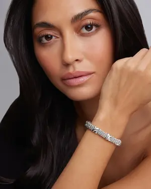 Lagos Sterling X Station Caviar Bracelet - Silver