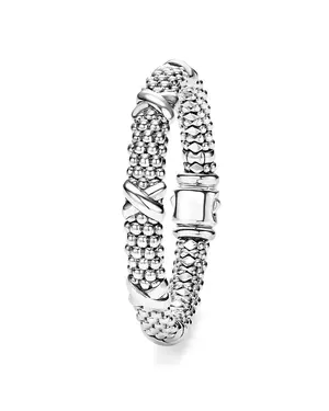 Lagos Sterling X Station Caviar Bracelet - Silver