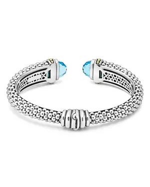 Lagos 18k Gold And Sterling Silver Rittenhouse Blue Topaz Cuff