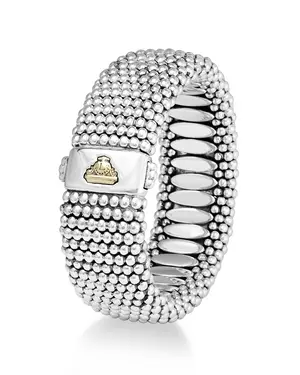 Lagos Sterling Caviar Wide Bracelet - Silver
