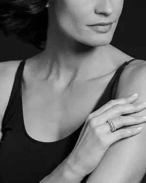 Lagos Sterling Silver Caviar Spark Diamond Band - White/silver