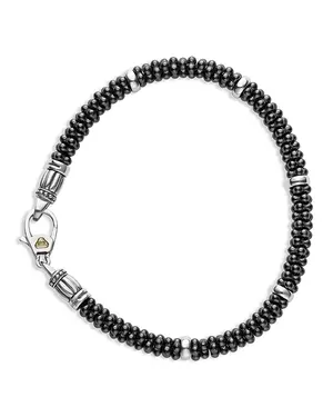 Lagos Black Caviar Ceramic Bracelet - Black/silver