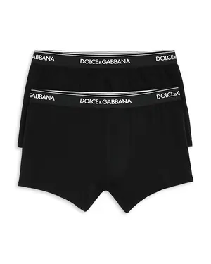 Dolce & Gabbana Logo Boxer Briefs, Pack Of 2 - Black