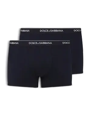 Dolce & Gabbana Logo Boxer Briefs, Pack Of 2 - Navy
