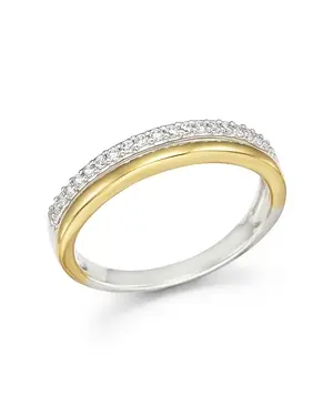 Bloomingdale'S Diamond Band Ring In 14k Yellow And White Gold - White/gold