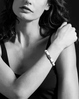 Lagos Caviar Ceramic And 18k Gold Bracelet - White