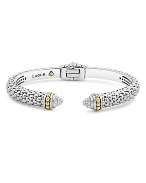 Lagos 18k Gold And Sterling Silver Diamond Cuff - White/silver