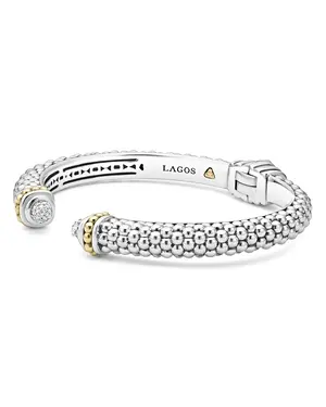 Lagos 18k Gold And Sterling Silver Diamond Cuff - White/silver