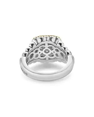 Lagos 18k Gold And Sterling Silver Diamond Lux Square Ring