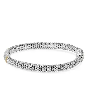 Lagos 18k Gold & Sterling Silver Diamond Pave Bracelet - White/silver