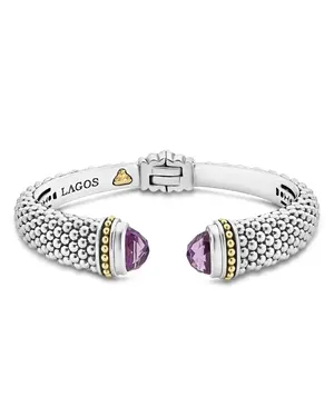 Lagos 18k Gold And Sterling Silver Rittenhouse Amethyst Cuff
