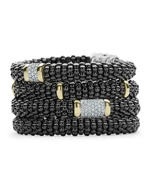 Lagos Caviar Ceramic Bracelet - Black