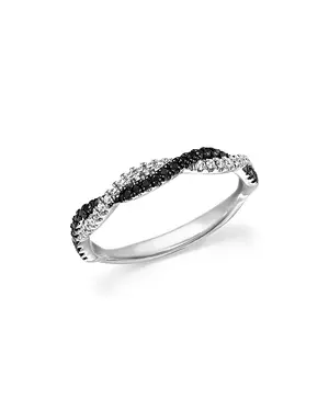 Bloomingdale'S Diamond Braided Band Ring In 14k White Gold - Multi/white