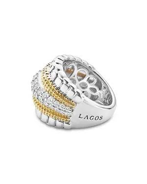 Lagos 18k Gold And Sterling Silver Diamond Ring