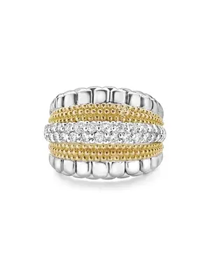 Lagos 18k Gold And Sterling Silver Diamond Ring
