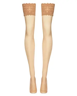 Wolford Satin Touch Stay-up Thigh Highs - Gobi