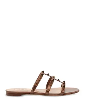 Valentino Garavani Rockstud Slide Sandals - Bronze