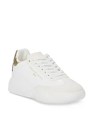 Stella McCartney Stella McCartney Women's Loop Vegan Leather Low Top Sneakers White/gold Faux Leather