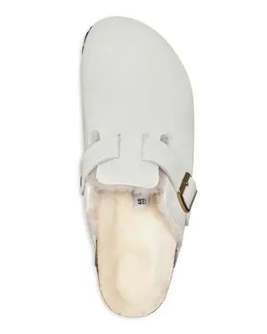 BIRKENSTOCK Boston Shearling Clogs - Antique White
