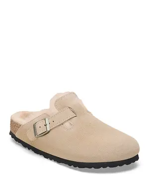BIRKENSTOCK Boston Shearling Clogs - Taupe
