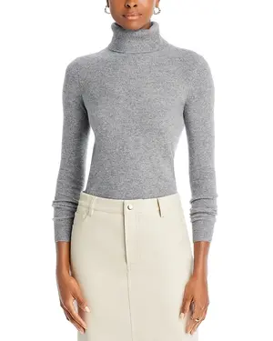 Bloomingdale'S 100% Cashmere Turtleneck Sweater - Medium Gray