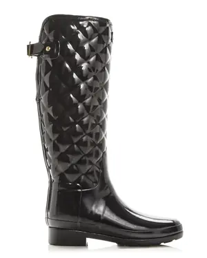 Hunter Refined Gloss Quilted Rain Boots