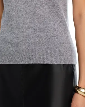 Bloomingdale'S C Sleeveless Cashmere Sweater - Medium Gry