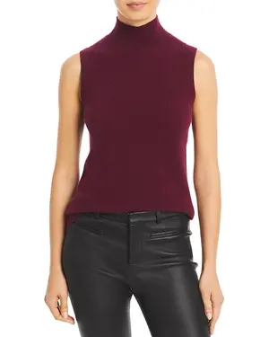 Bloomingdale'S C Sleeveless Cashmere Sweater - Wine