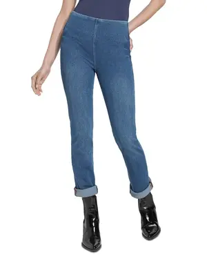 Lyssé Boyfriend Denim Leggings - Mid Wash