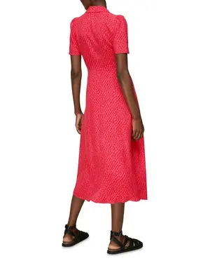Whistles Rowan Diagonal Textured Midi Dress