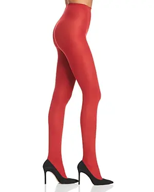 Hue Opaque Sheer Tights Deep Red