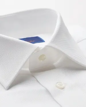David Donahue Royal Oxford Trim Fit Dress Shirt - White