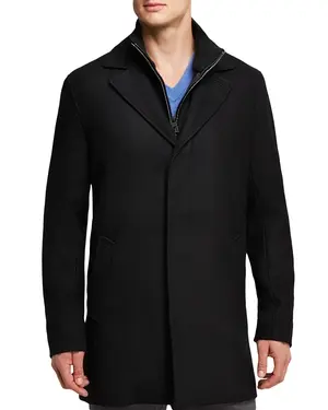 Cole Haan Melton Classic Topper Coat - Black
