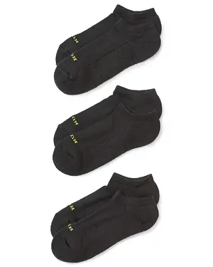 Hue Air Cushion No-show Socks Set Of 3 - Black