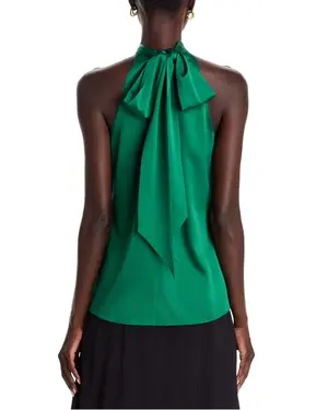 Ramy Brook Lori Silk-blend Draped Top - Deep Emerald