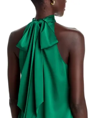 Ramy Brook Lori Silk-blend Draped Top - Deep Emerald