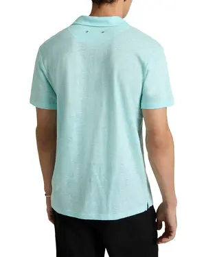 Vilebrequin Regular Fit Short Sleeve Linen Polo Shirt - Oxygene