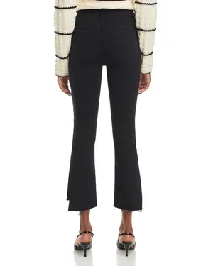 MOTHER The Insider High Rise Crop Step Fray Bootcut Jeans - Not Guilty