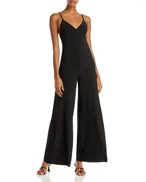 Norma Kamali Slip Wide Leg Jumpsuit - Black