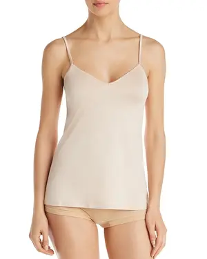 Hanro Satin Deluxe Spaghetti Strap Camisole - Natural