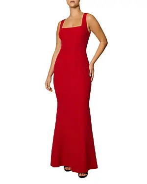 Laundry By Shelli Segal Square Neck Mermaid Gown In Red - 25% Off |  Editorialist
